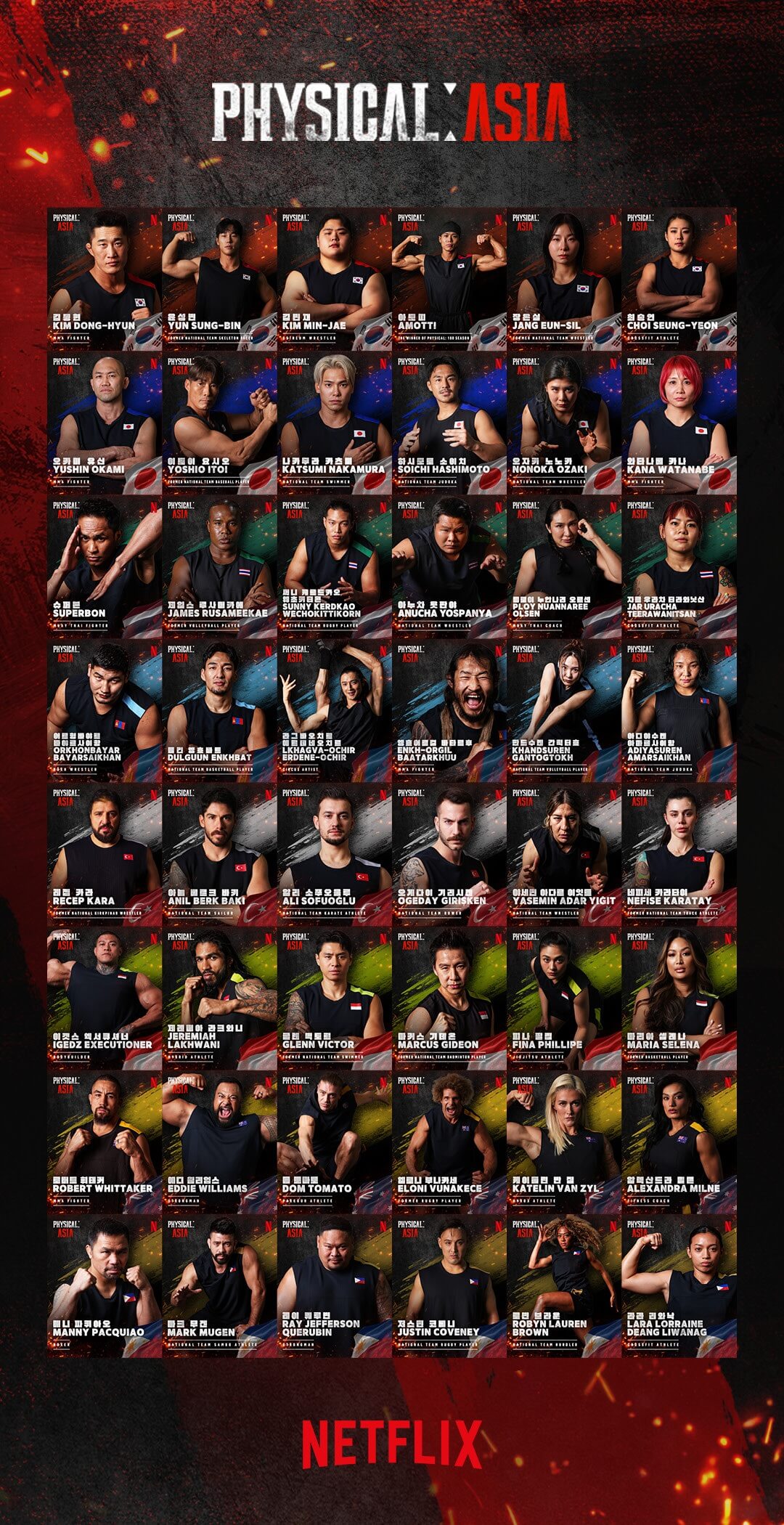 Physical: Asia - 48 Contestants Include Manny Pacquiao